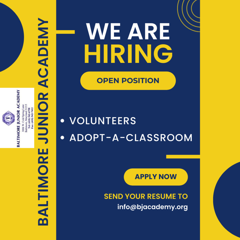 Baltimore Junior Academy | We are Hiring
